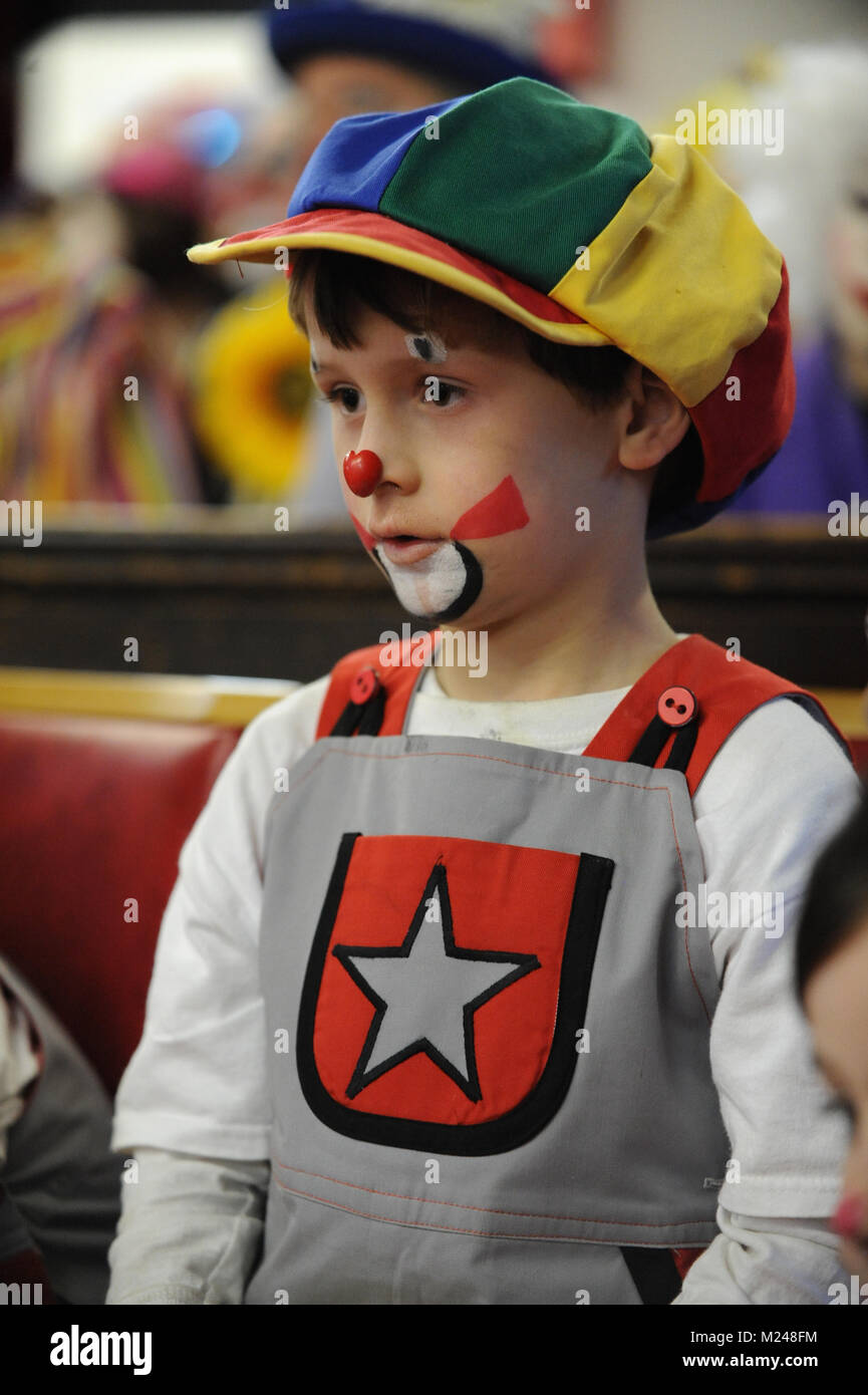 A child clown listening to the service during the 72nd Annual Grimaldi ...