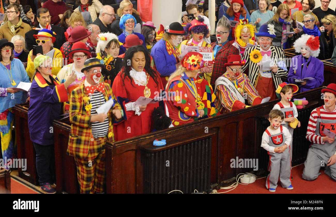 Clowns listening to the service during the 72nd Annual Grimaldi Clown ...