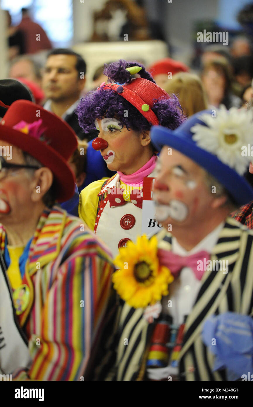 Lovely Buttons the Clown listening to the service during the 72nd ...