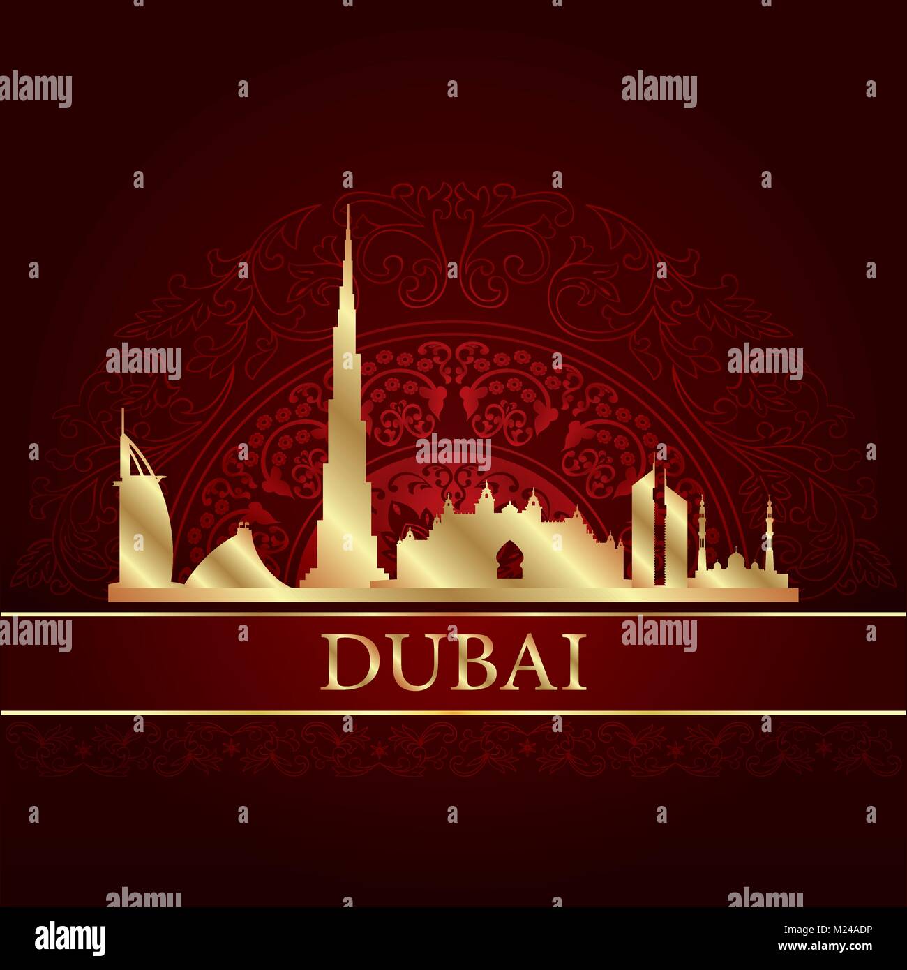 Dubai frame architecture Stock Vector Images - Alamy