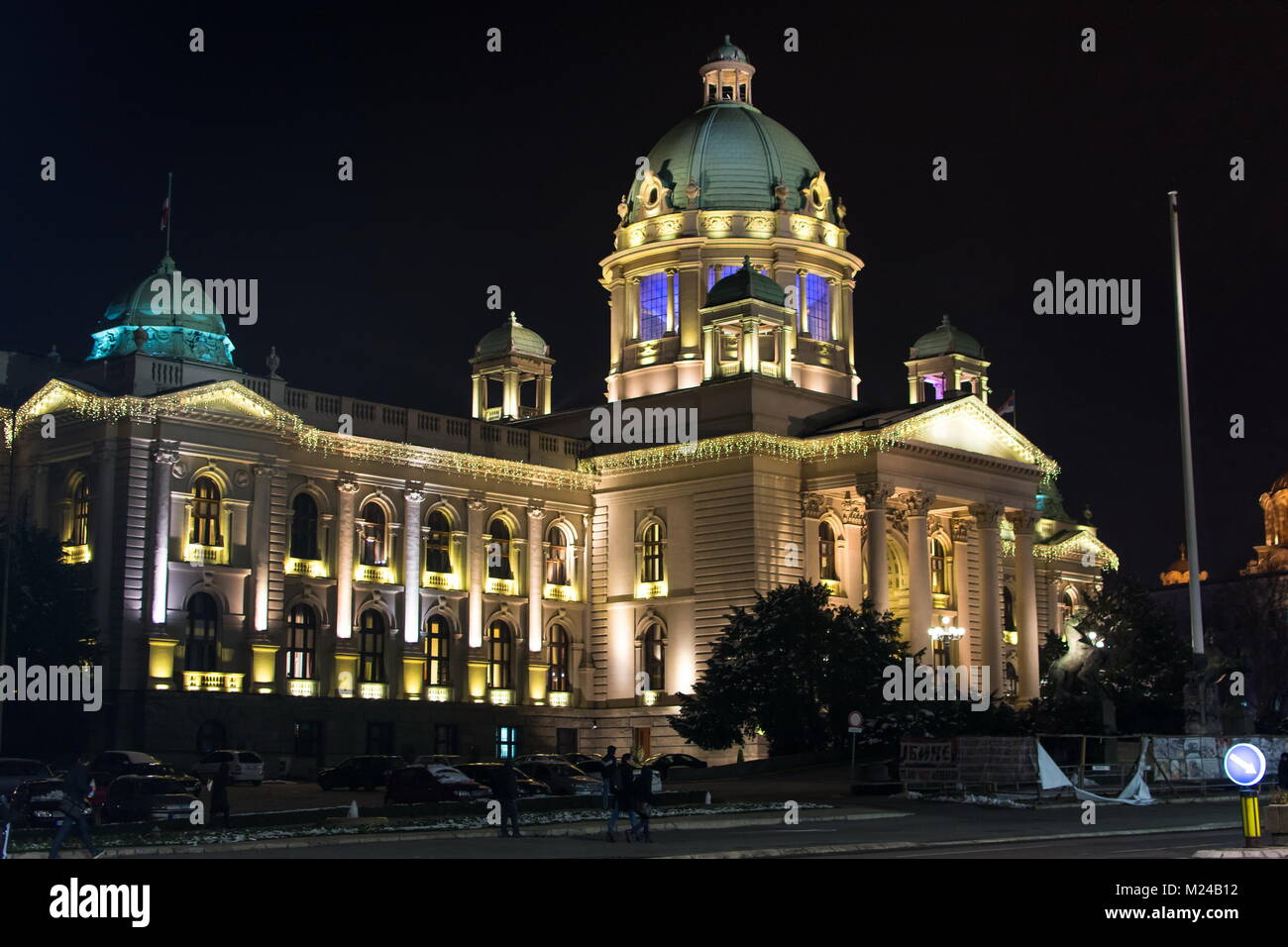 BELGRADE, SERBIA - DECEMBER 4, 2017: The building of the National ...