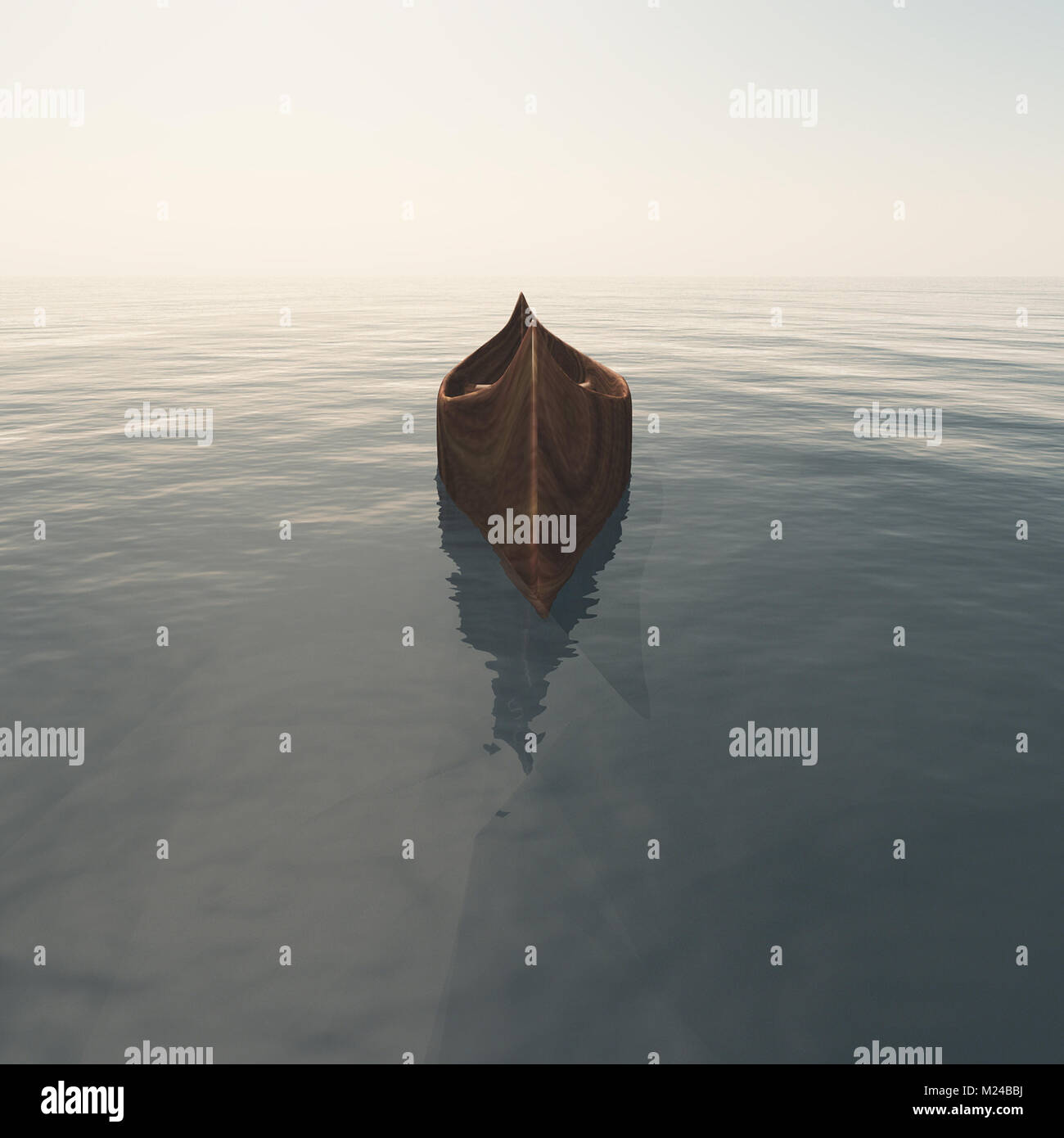 Empty canoe on the high seas Stock Photo - Alamy