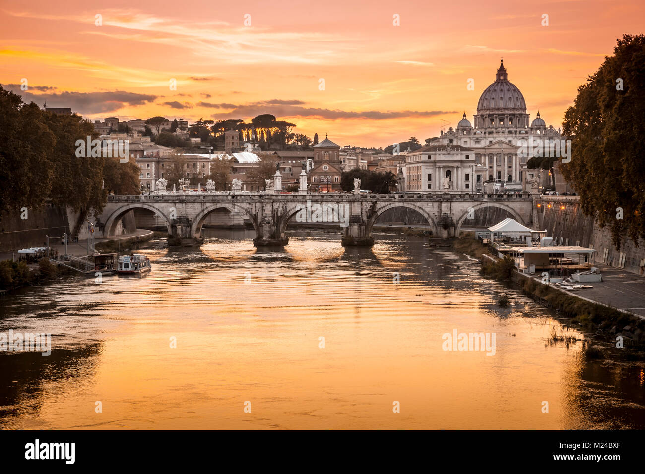 Rome sunset on saint peters basilica hi-res stock photography and ...