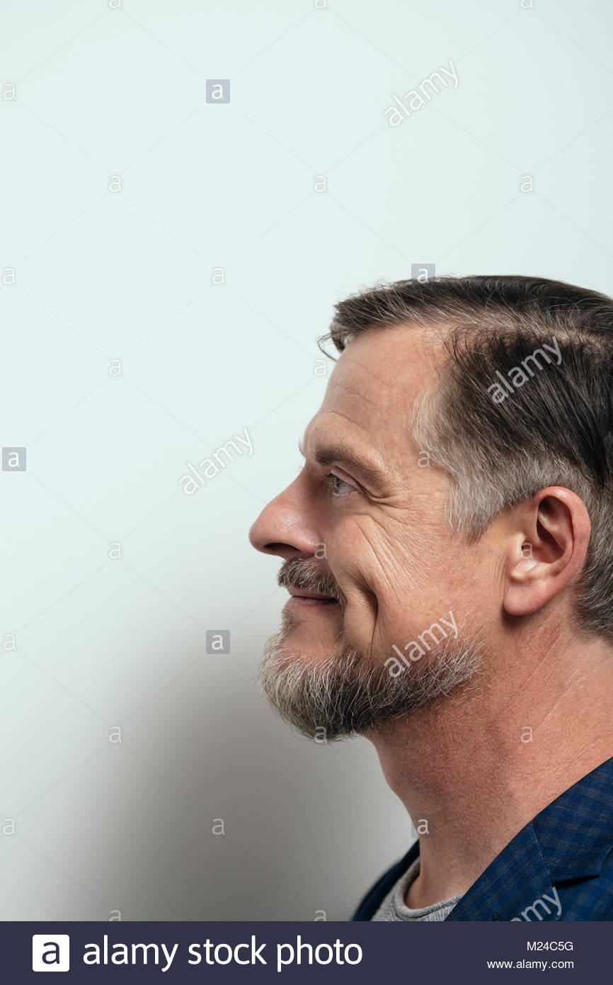 Smile smiling side profile hi-res stock photography and images - Alamy