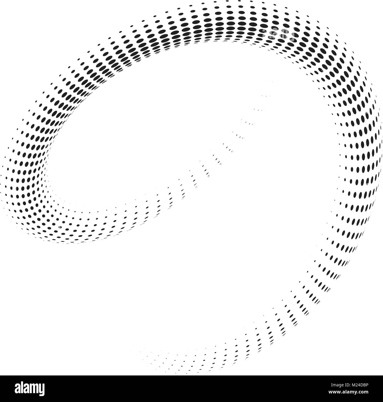 Abstract circular spotted shape. Halftone dots effect. Logo design ...