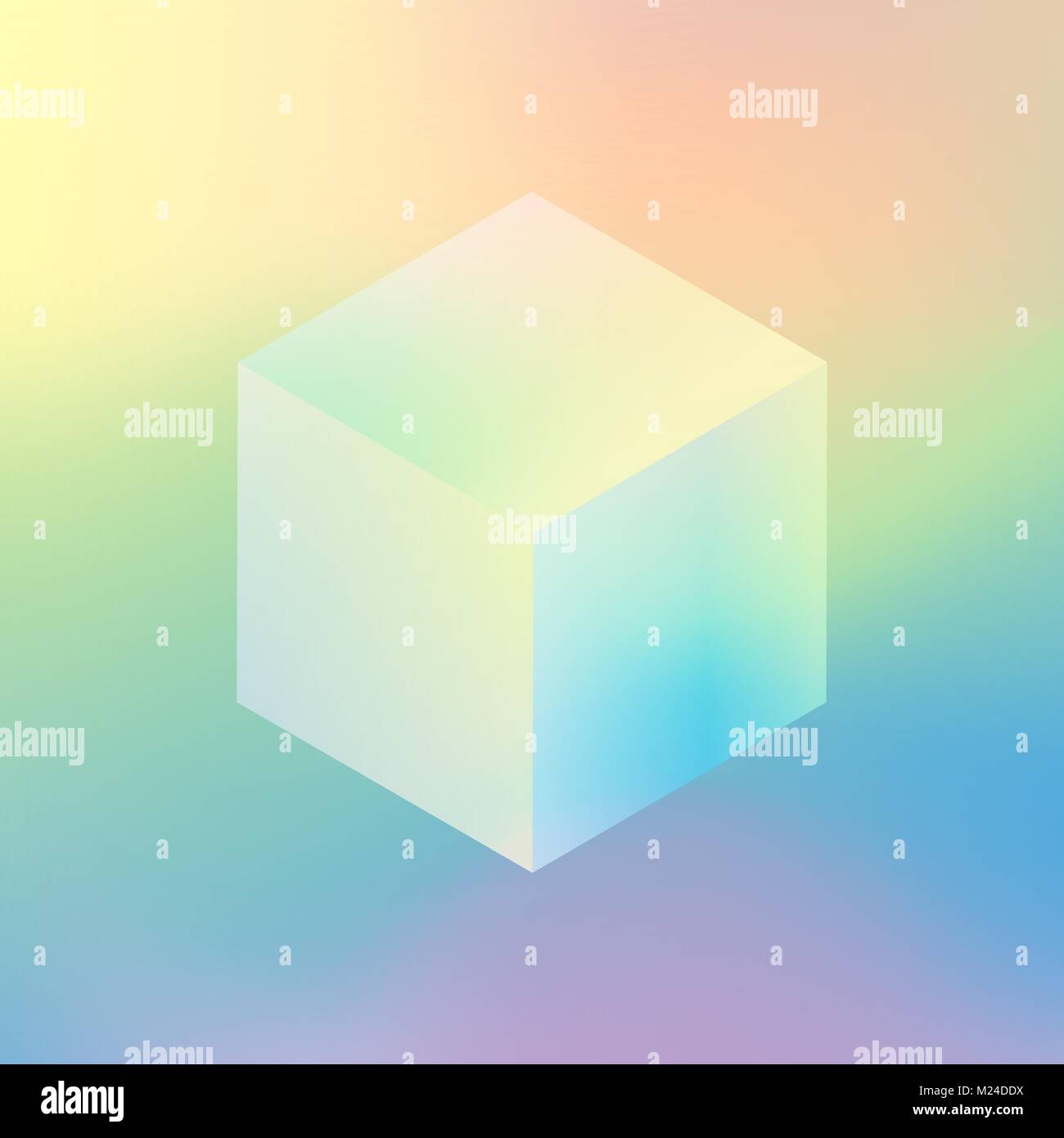 Isometric cube on soft color background. vector element for design ...