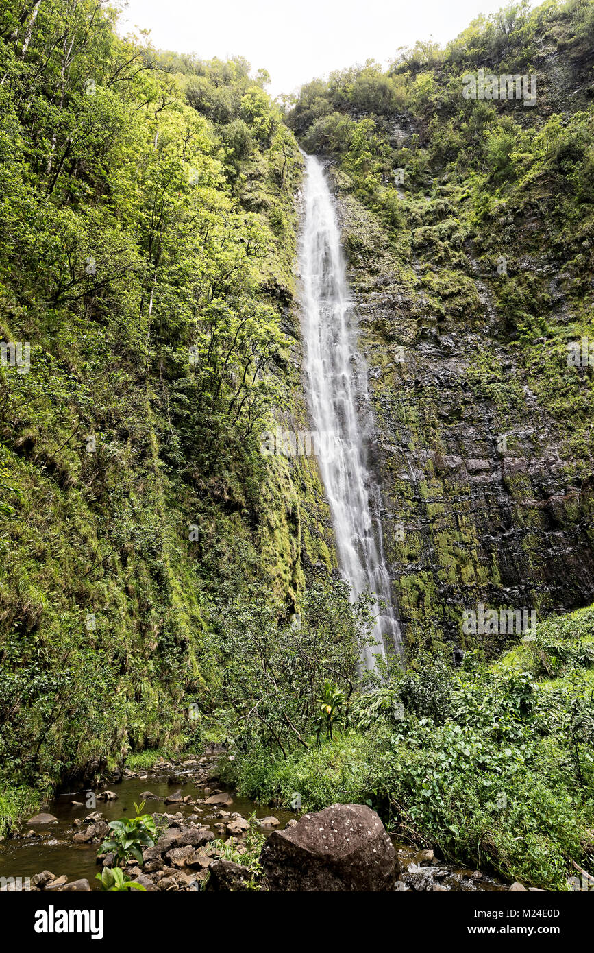 Hawaii waterfall on Maui Stock Photo - Alamy
