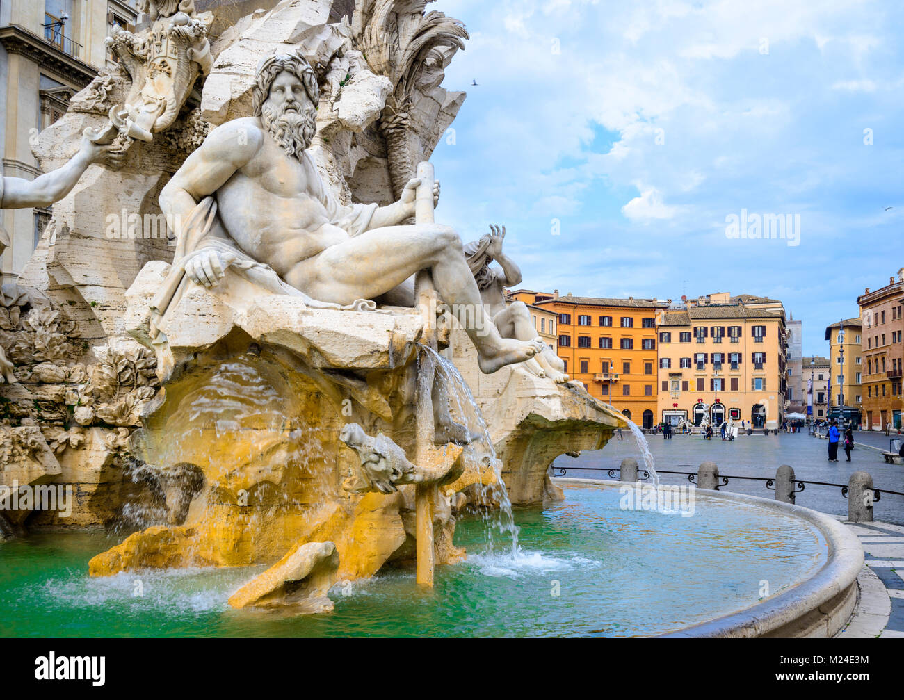 Piazza Navona and Four River fountain by Bernini in the morning,Rome ...