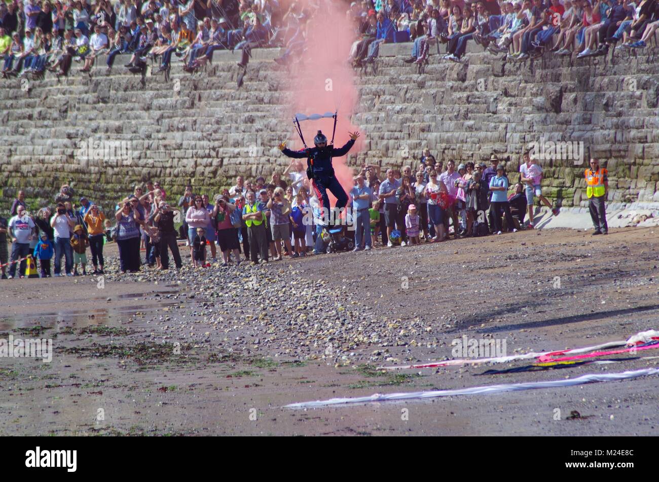 The Royal Navy Parachute Display Team, The Raiders, at Dawlish Air Show ...