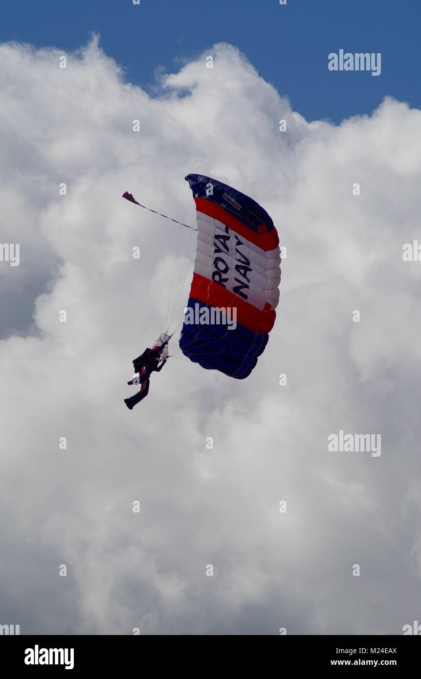The Royal Navy Parachute Display Team, The Raiders, at Dawlish Air Show ...