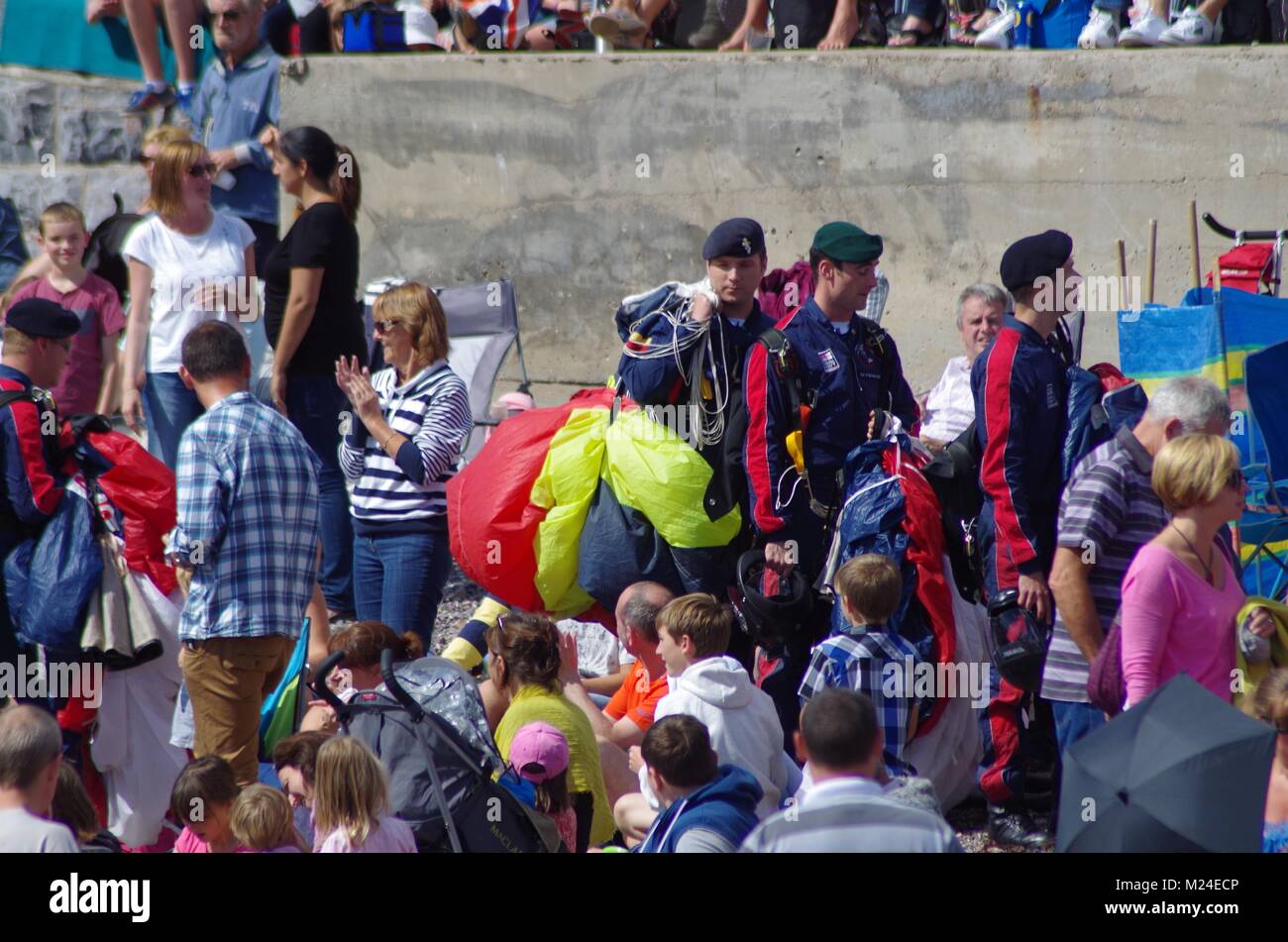 The Royal Navy Parachute Display Team, The Raiders, at Dawlish Air Show ...