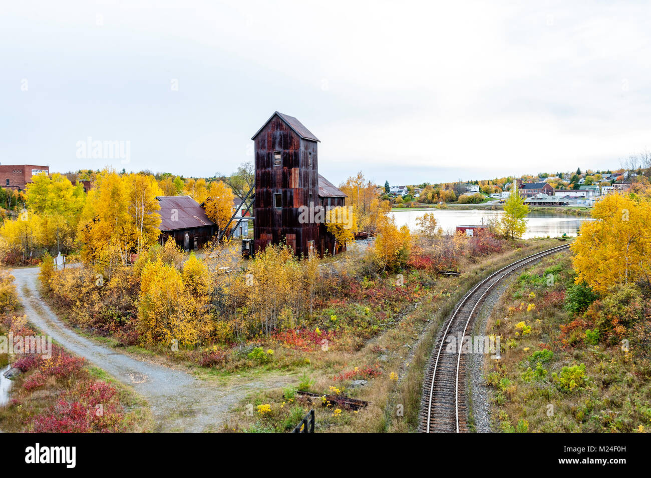 A vintage headframe in Cobalt, Ontario in the fall Stock Photo - Alamy