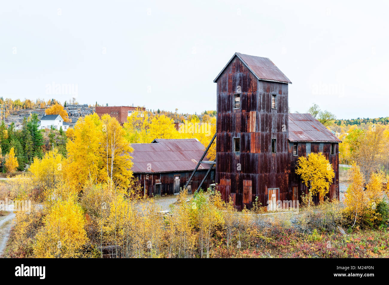 A vintage headframe in Cobalt, Ontario in the fall Stock Photo - Alamy