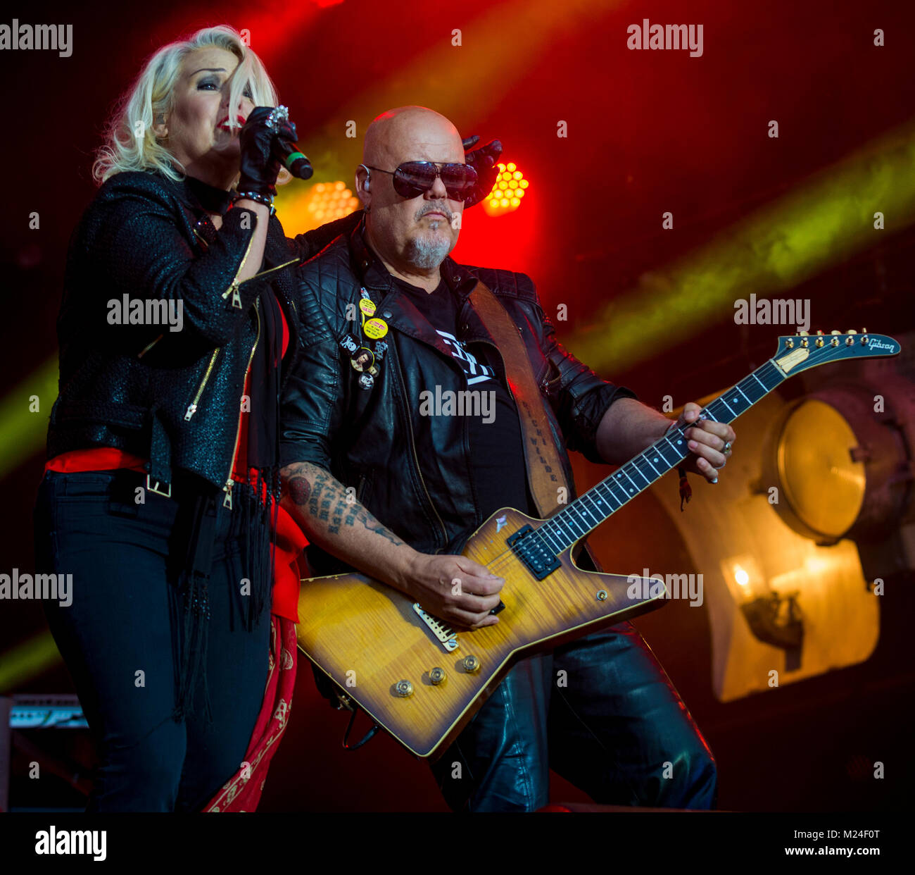 Kim Wilde performs with her brother Ricky Live on Stage at Scone Palace ...