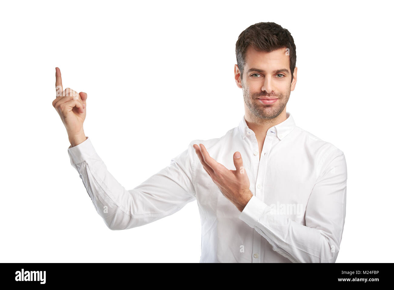 Man raising finger Cut Out Stock Images & Pictures - Alamy