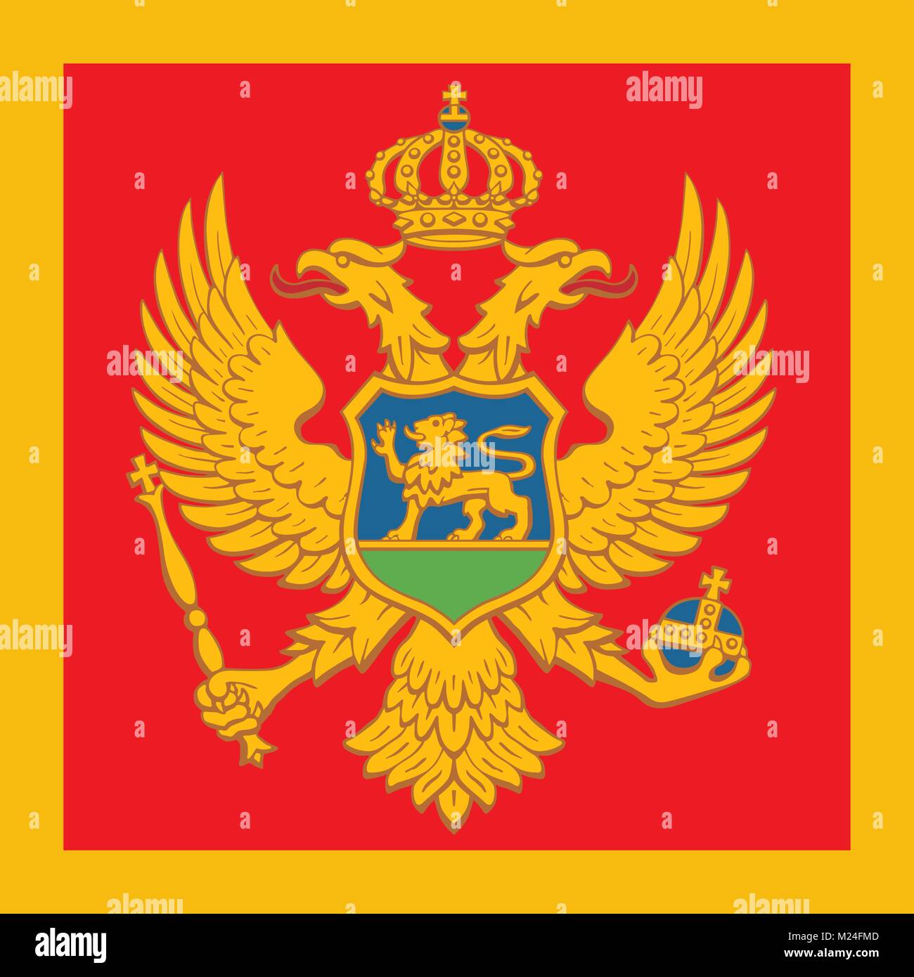 Montenegro coat ofmarms and flag, symbols of the country Stock Vector ...