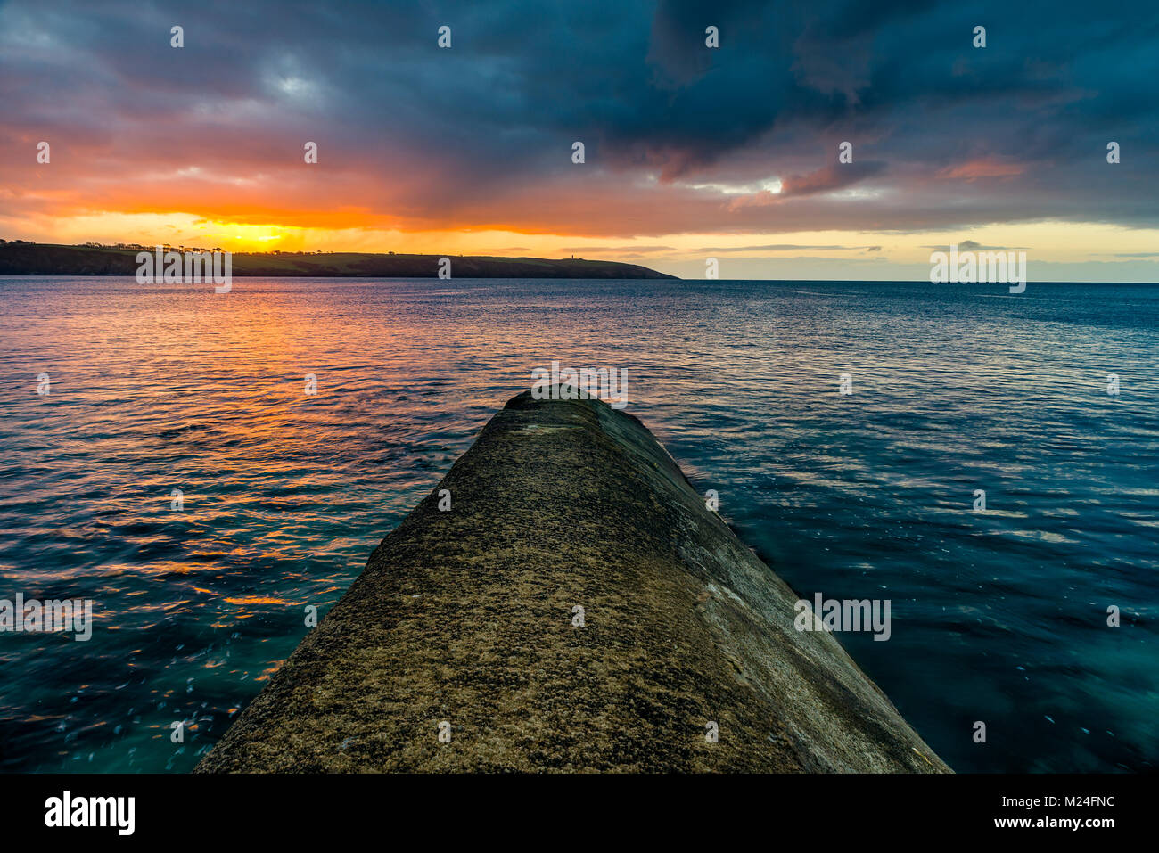 Concrete Covered Disused Pipe Line Heads Out to Sea at Spit Beach in ...