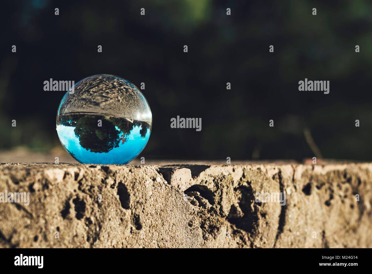 Reflections in crystal ball Stock Photo - Alamy