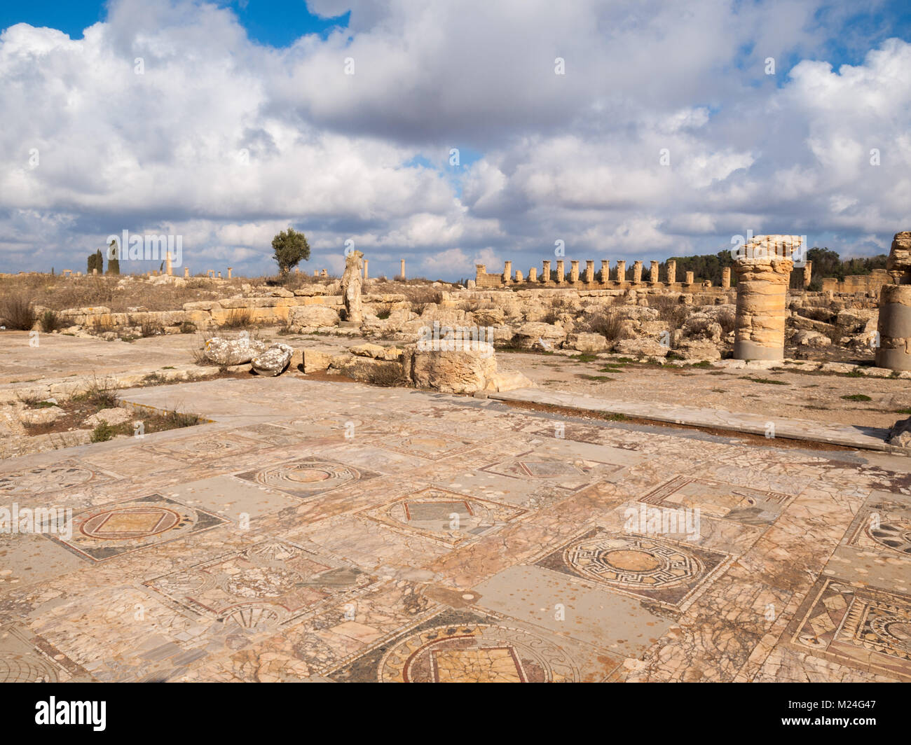 Geometric Stone Mosaic in the house of Jason Magnus in Cyrene Stock ...