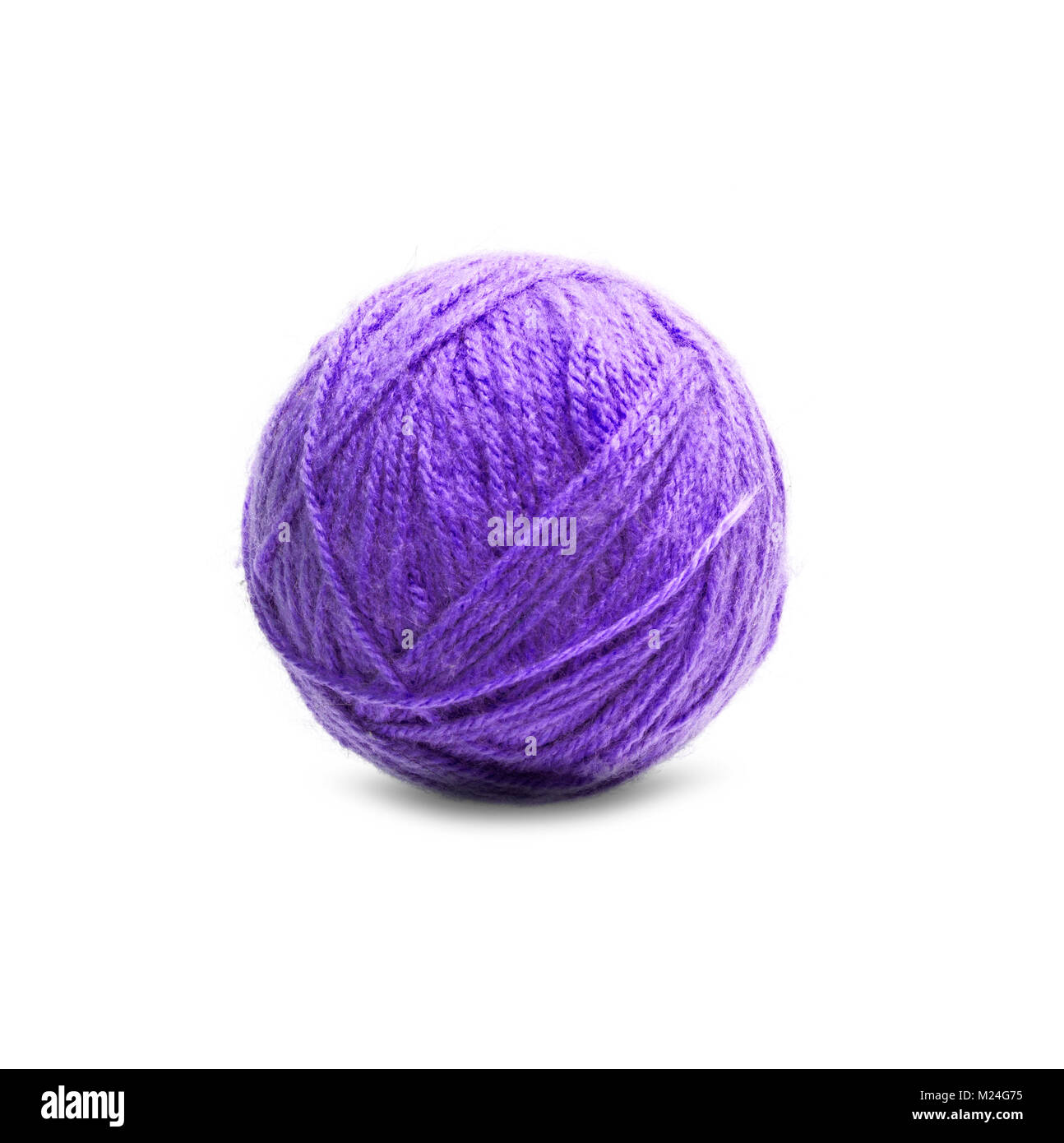 Deep Purple Ball of Threads wool yarn isolated on white background ...