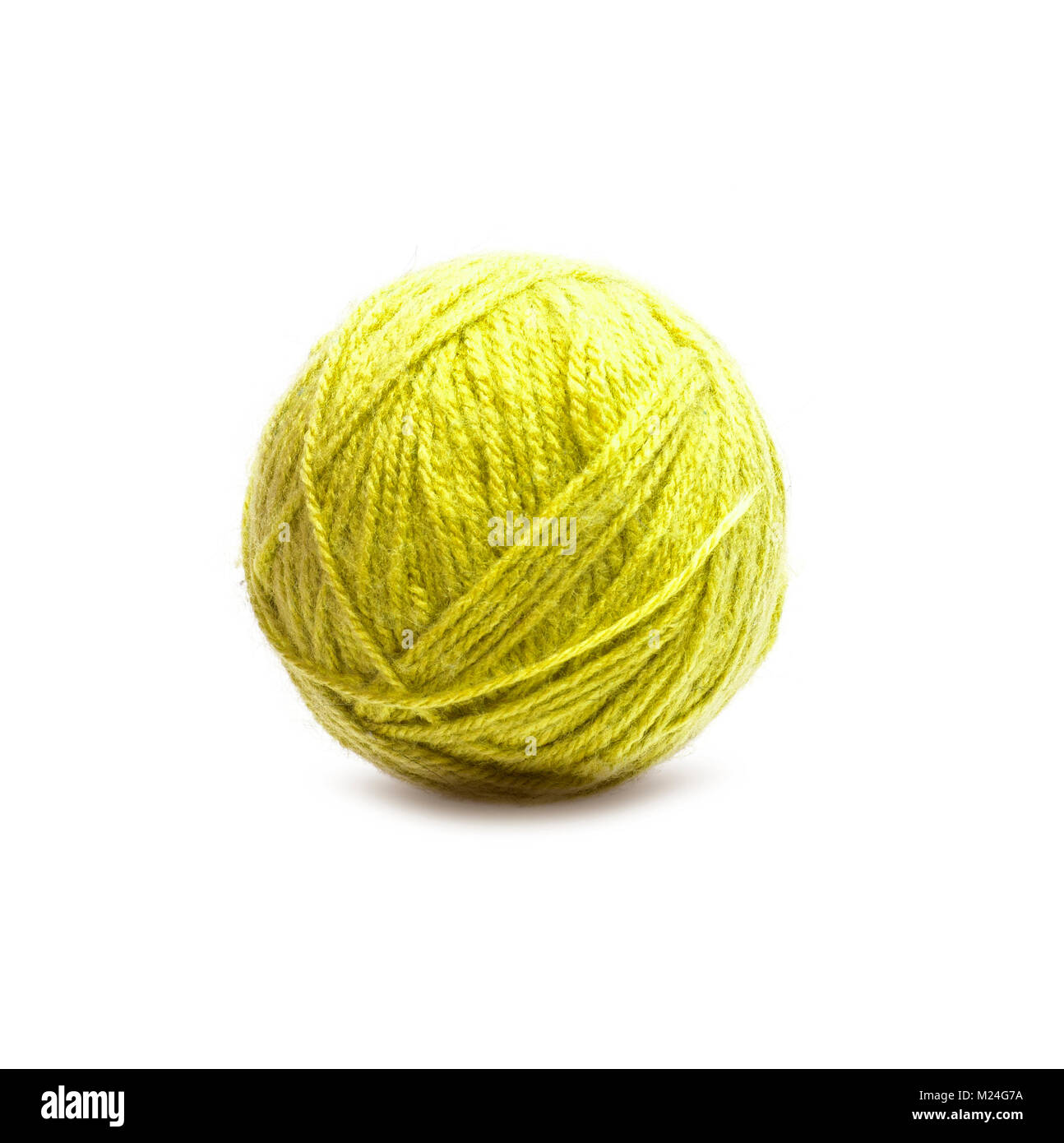 Yellow of Threads wool yarn isolated on white background Stock Photo ...