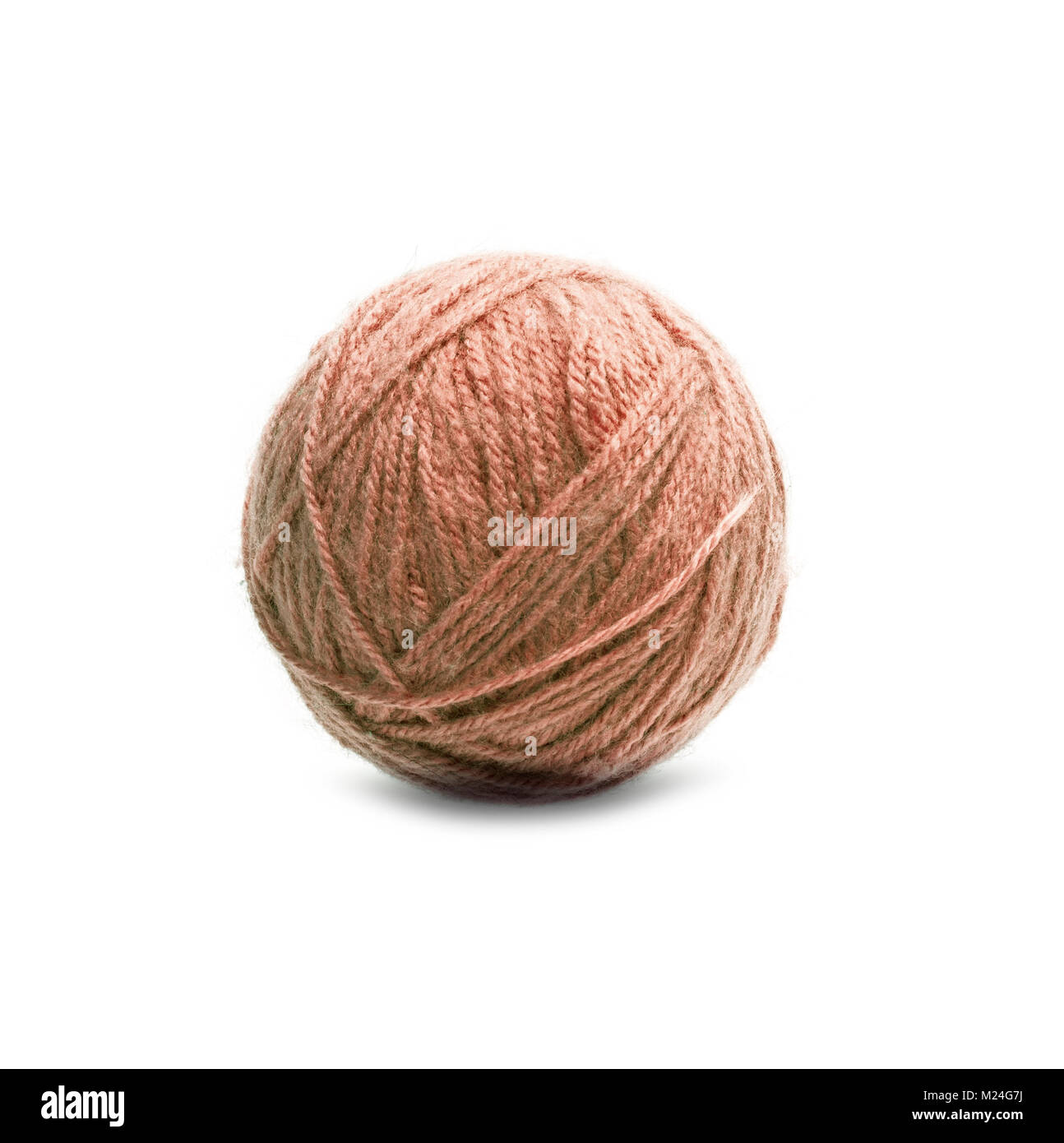 Brown Ball of Threads wool yarn isolated on white background Stock ...