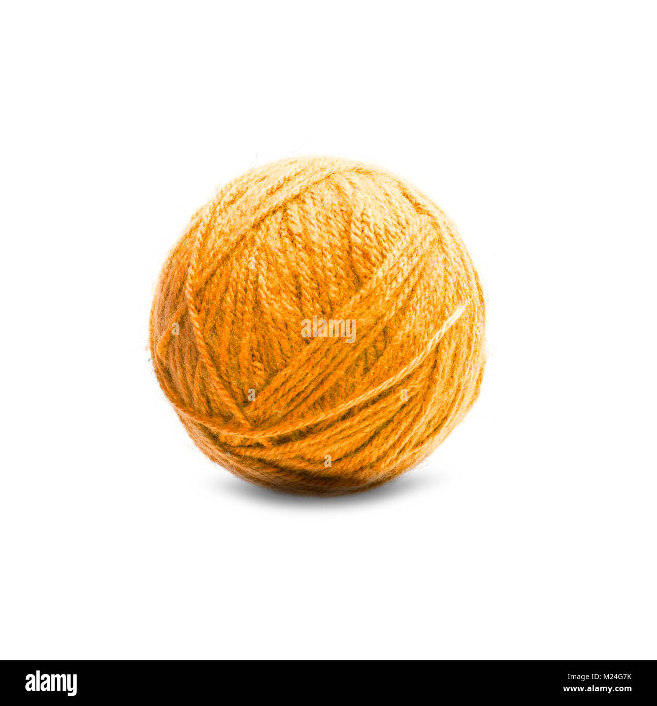 Orange Ball of Threads wool yarn isolated on white background Stock ...