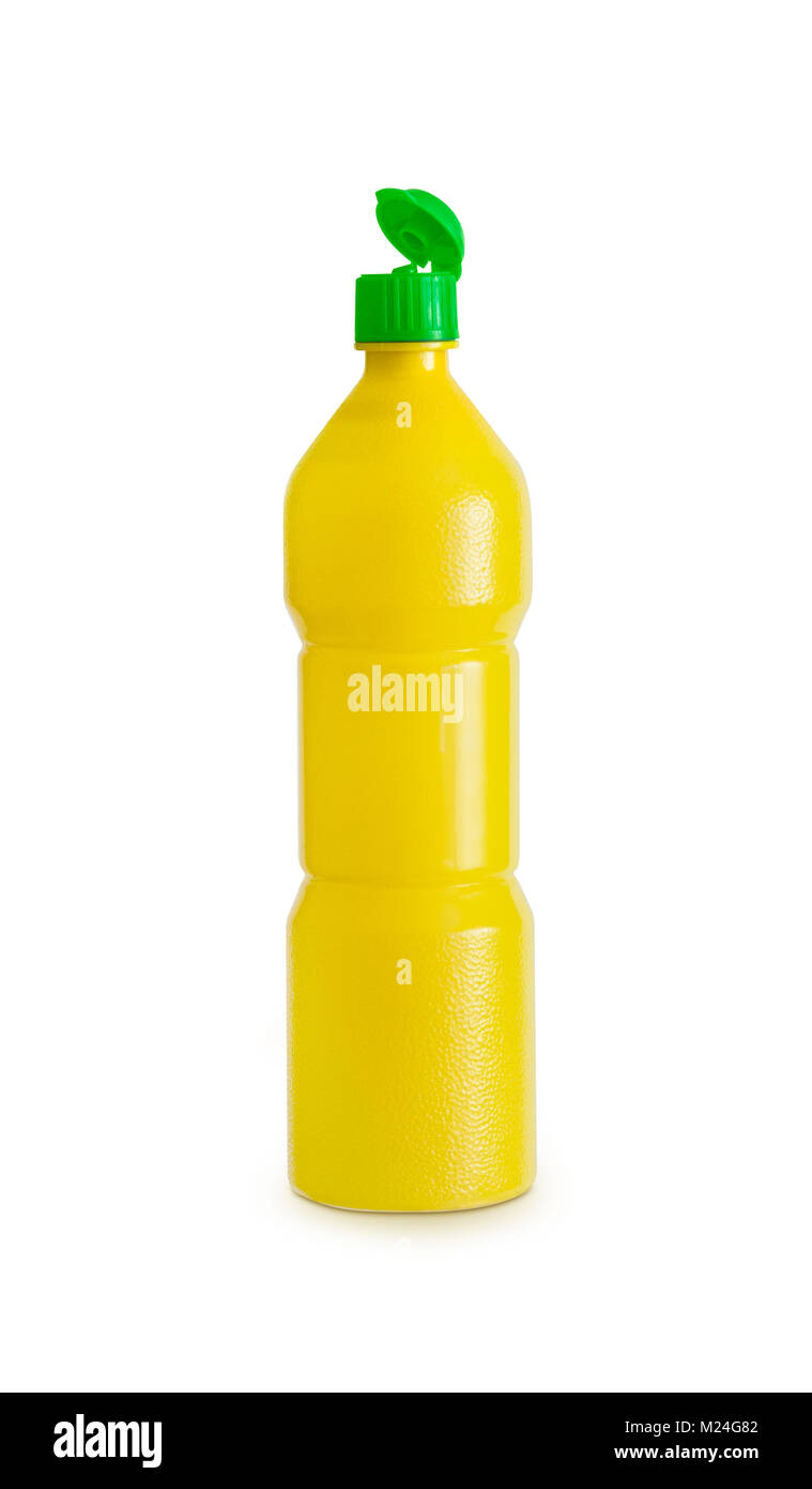 Yellow plastic lemon bottle isolated with clipping path Stock Photo - Alamy