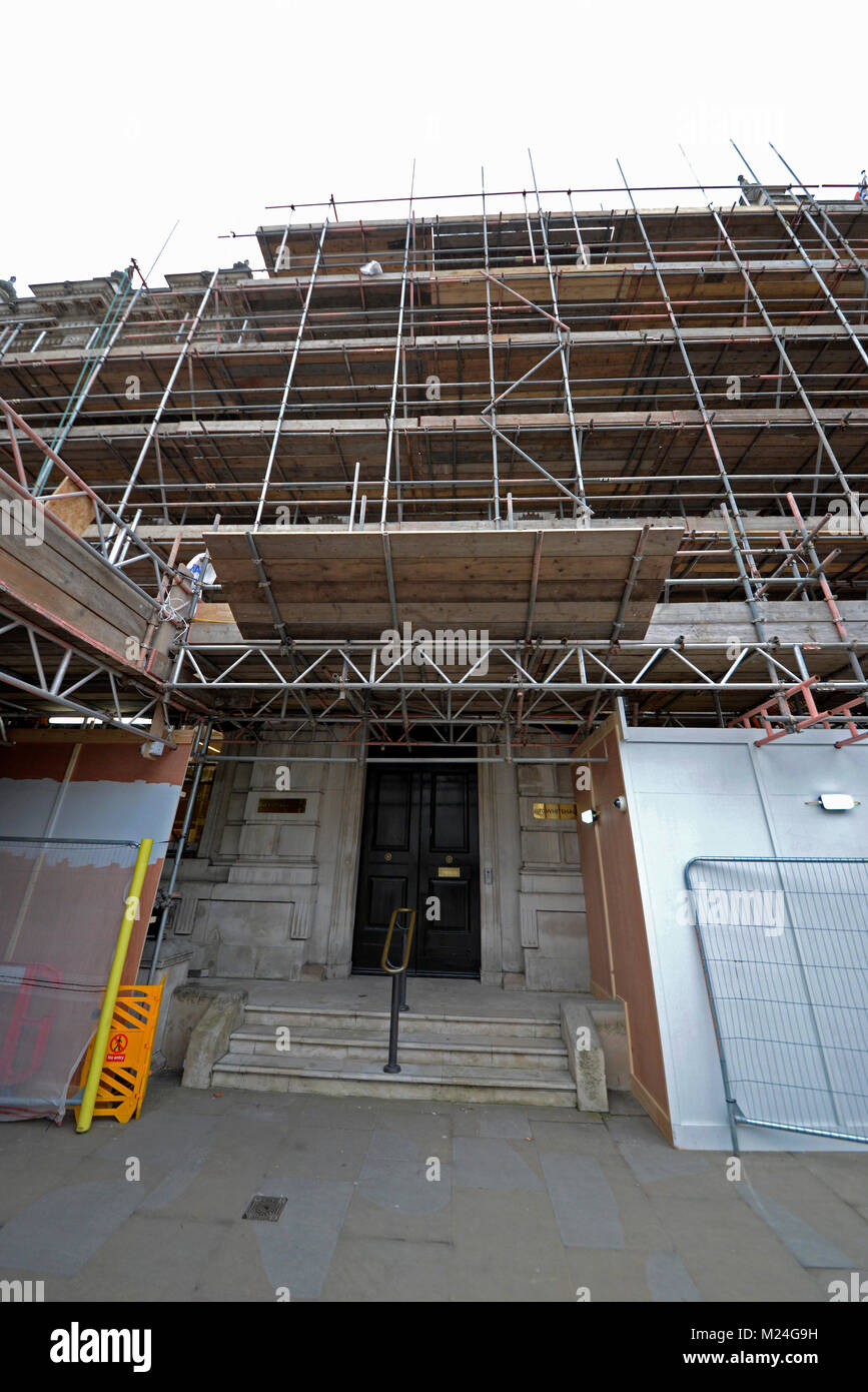 Cabinet Office 70 Whitehall construction work, London. Scaffolding and ...