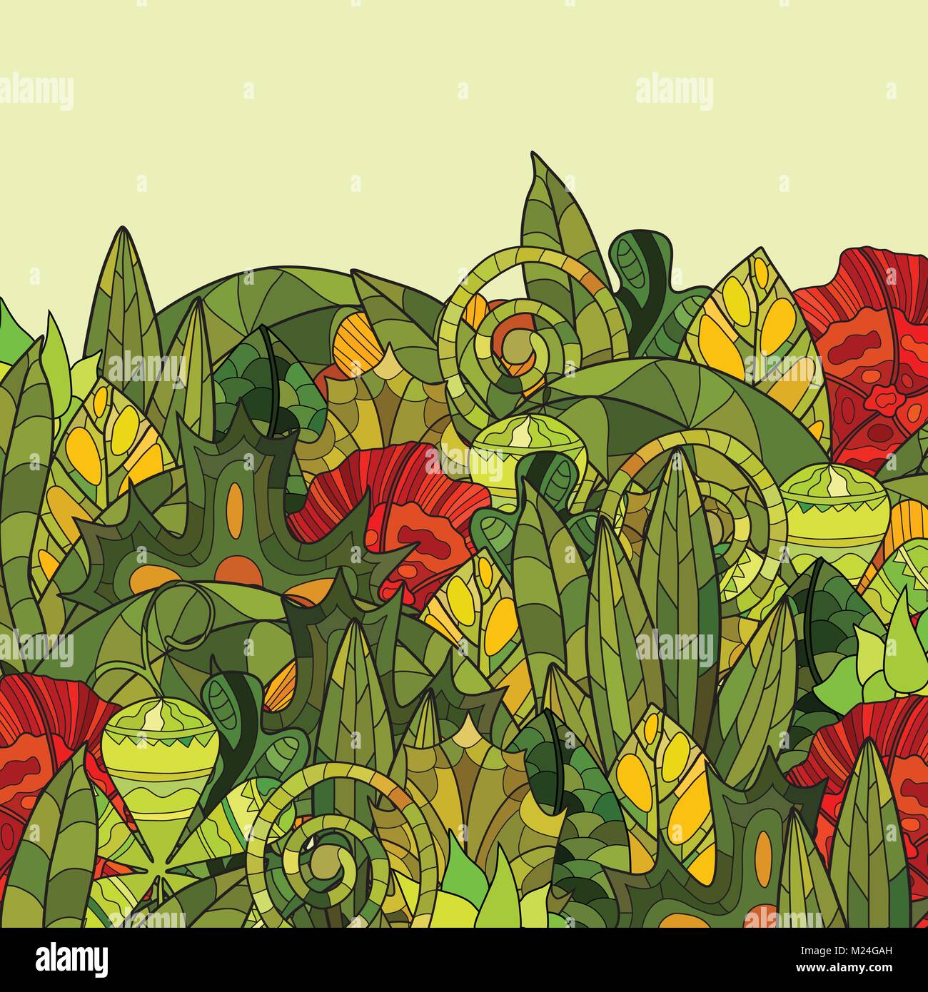 hand drawn vector floral background Stock Vector Image & Art - Alamy