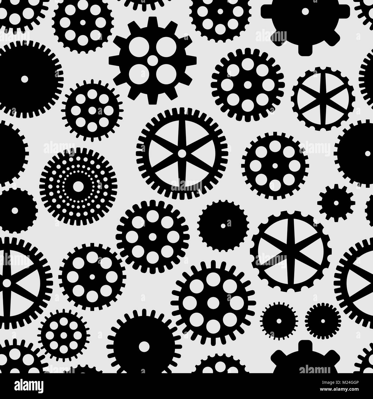 abstract vector black flat gears seamless pattern Stock Vector Image ...