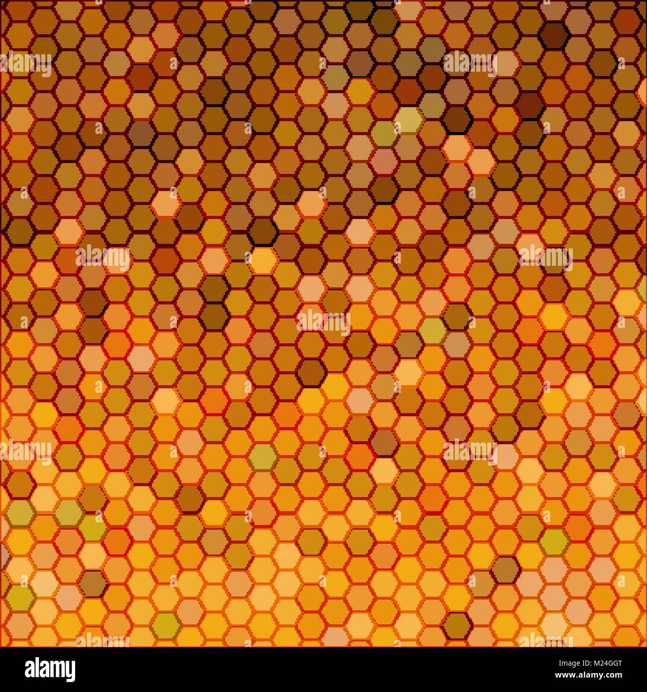 abstract vector geometric hexagon background - orange and yellow Stock ...