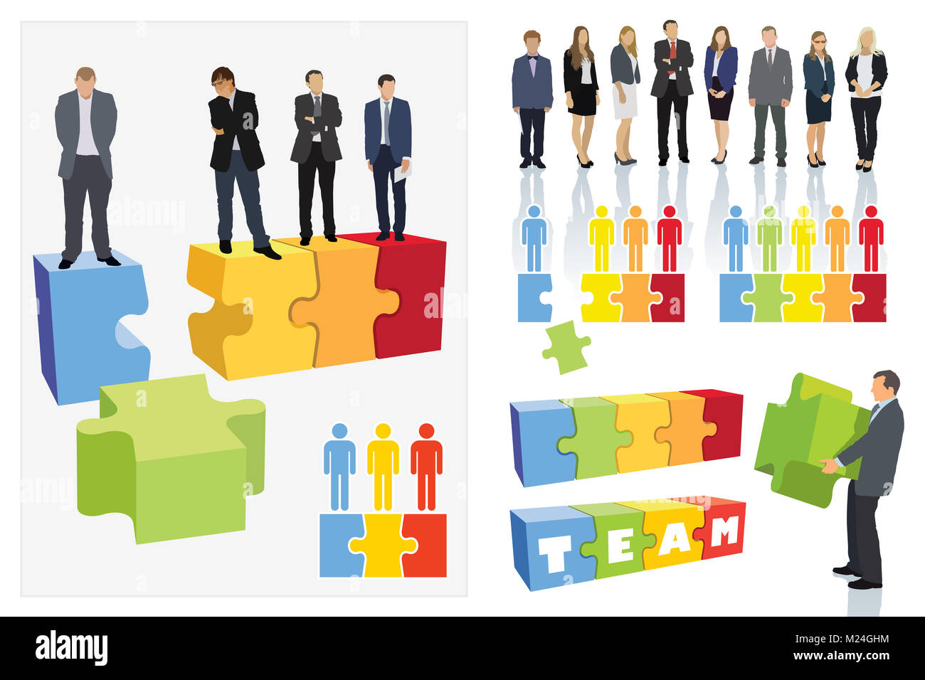 Create your own business team. Design elements. Businesspeople are ...