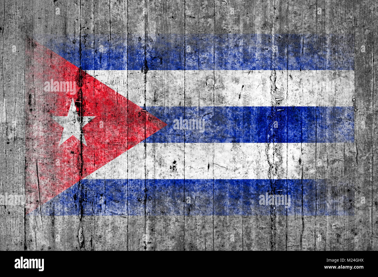 Cuba flag painted on background texture gray concrete Stock Photo - Alamy