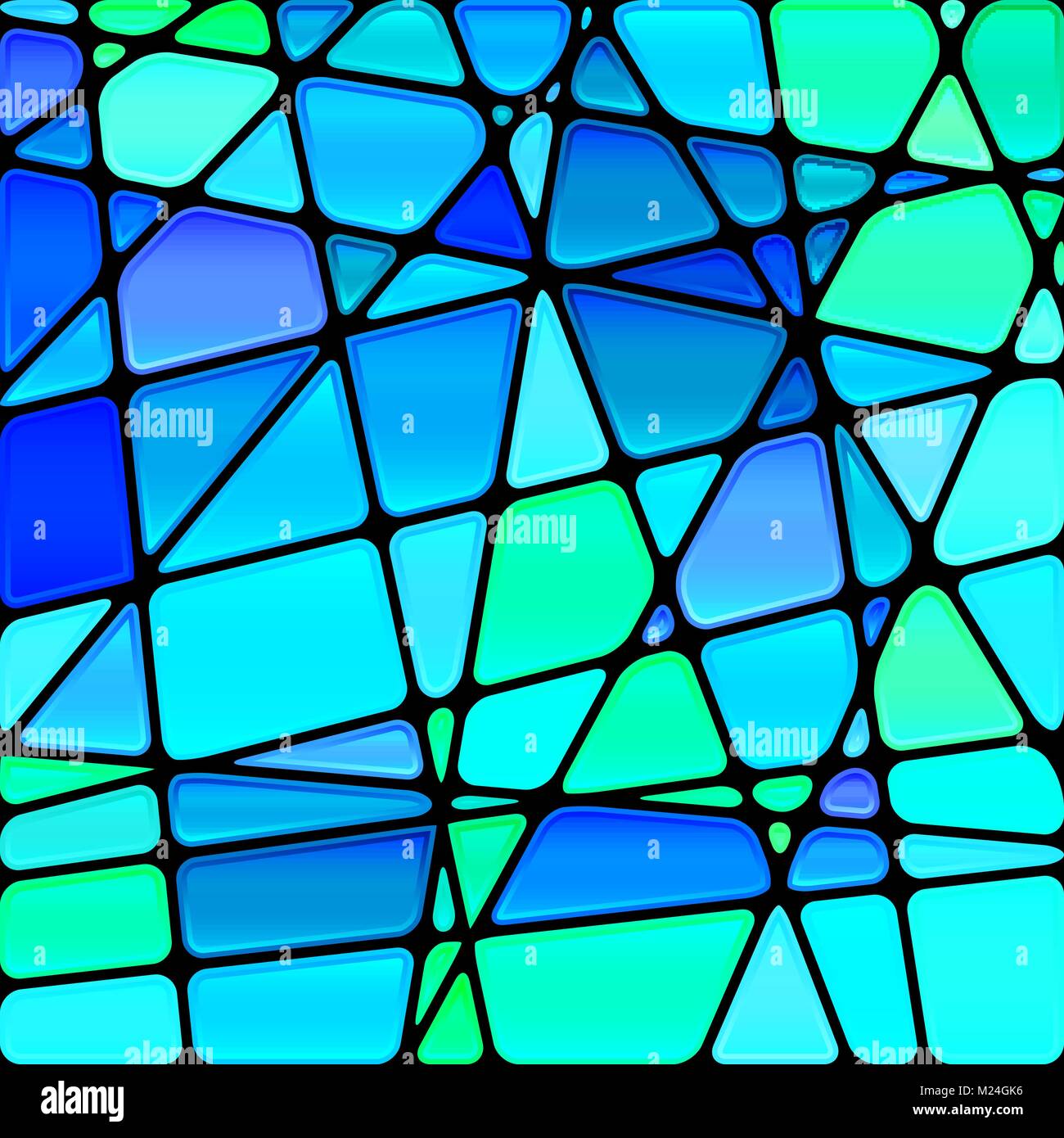 abstract vector stained-glass mosaic background - bright blue Stock ...
