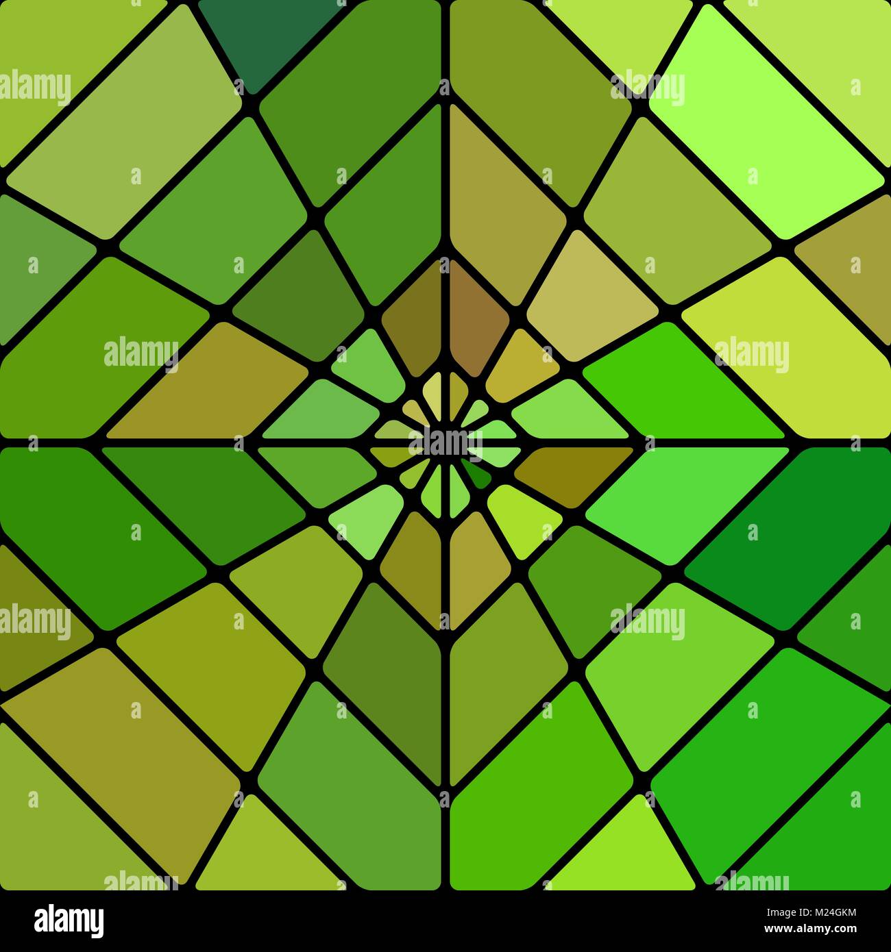 abstract vector stained-glass mosaic background - green rhombus Stock ...