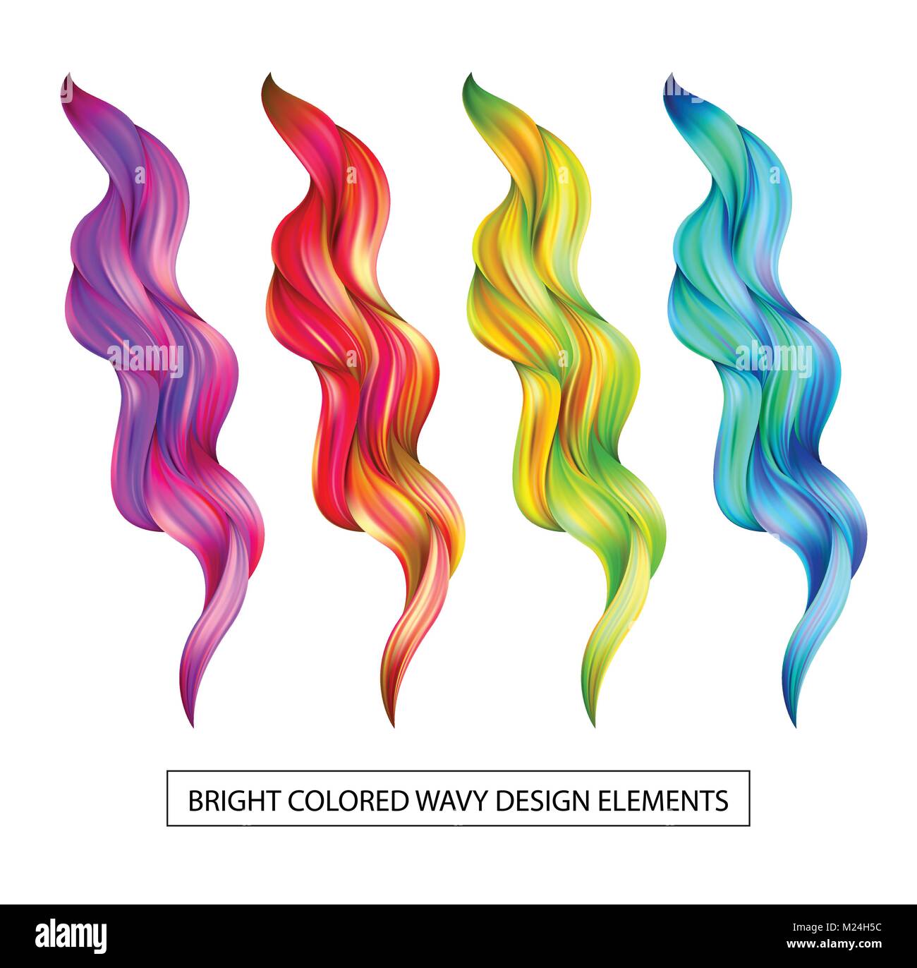 Set abstract colorful wave flow design elements. Vector illustration ...