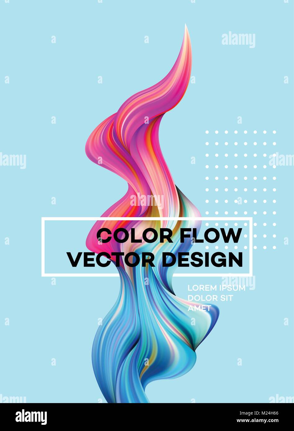 Modern colorful flow poster. Wave Liquid shape in blue color background. Art design for your ...