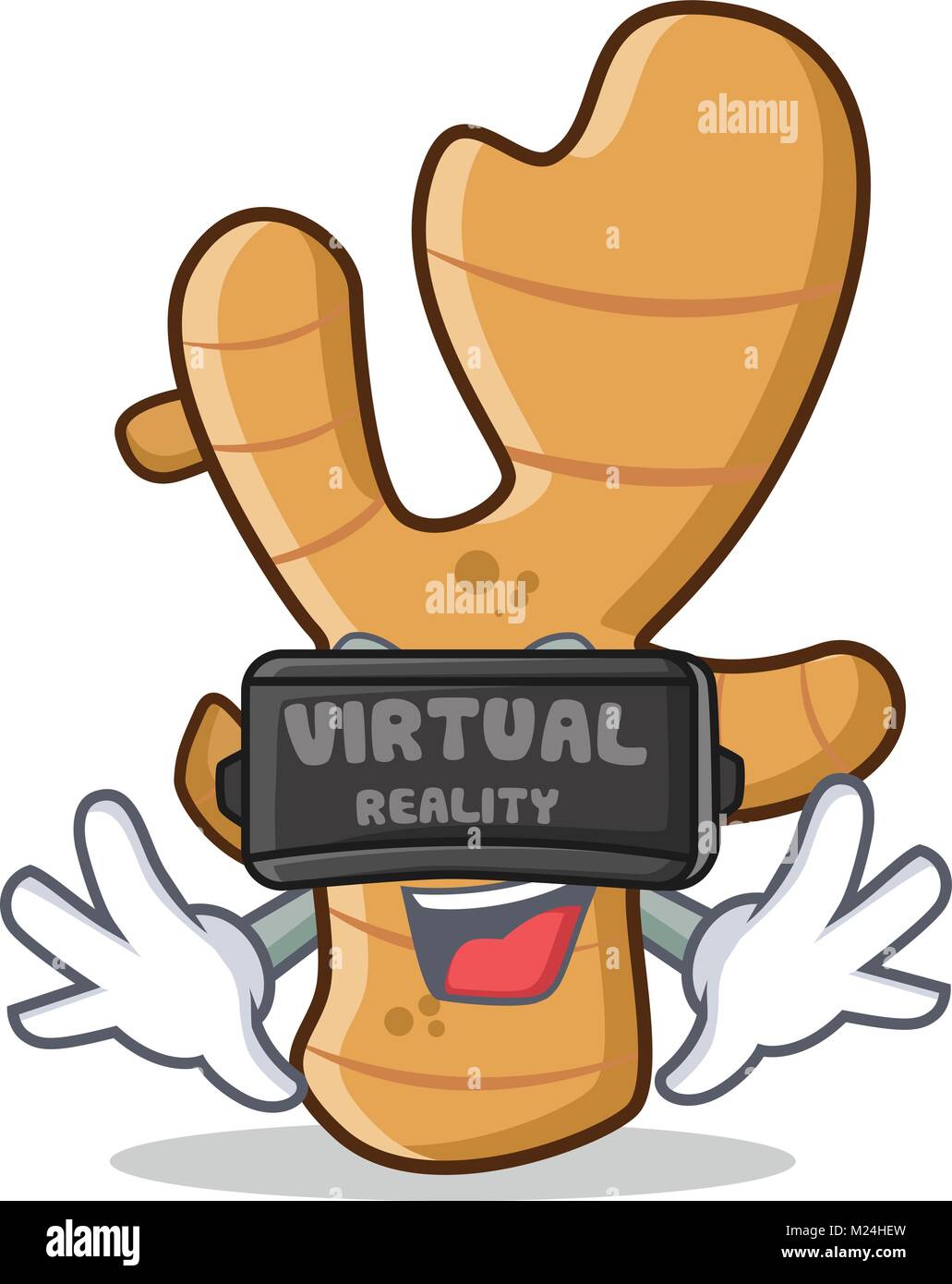 With virtual reality ginger mascot cartoon style Stock Vector Image ...