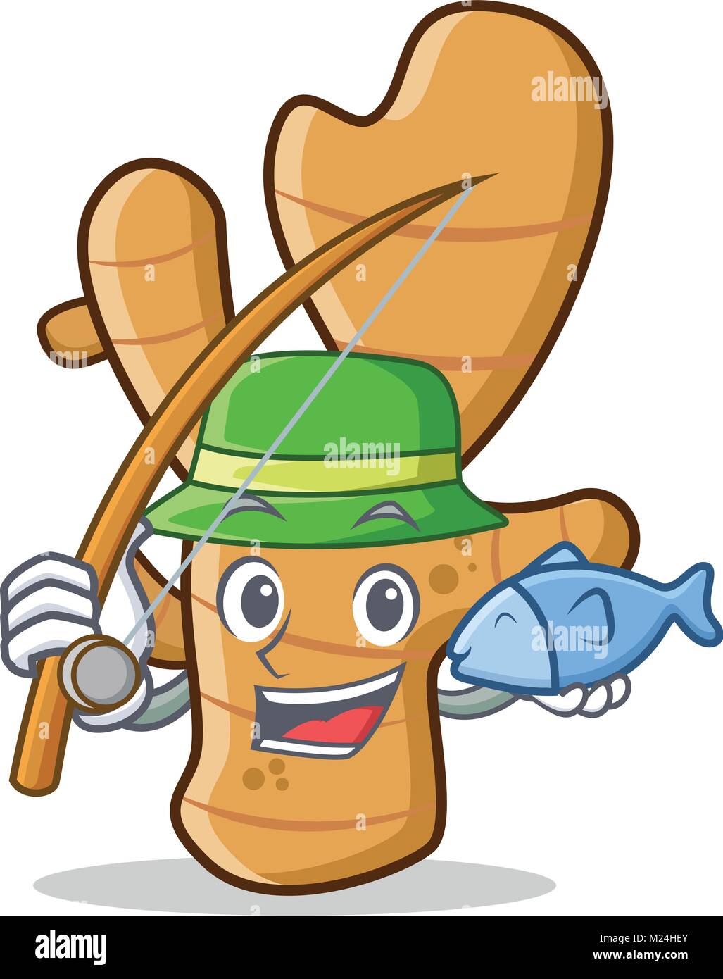 Fishing ginger mascot cartoon style Stock Vector Image & Art - Alamy