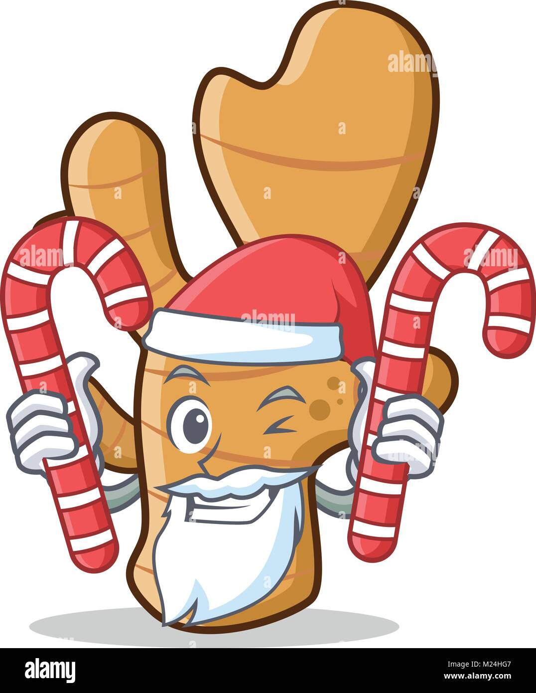 Santa with candy ginger mascot cartoon style Stock Vector Image & Art ...