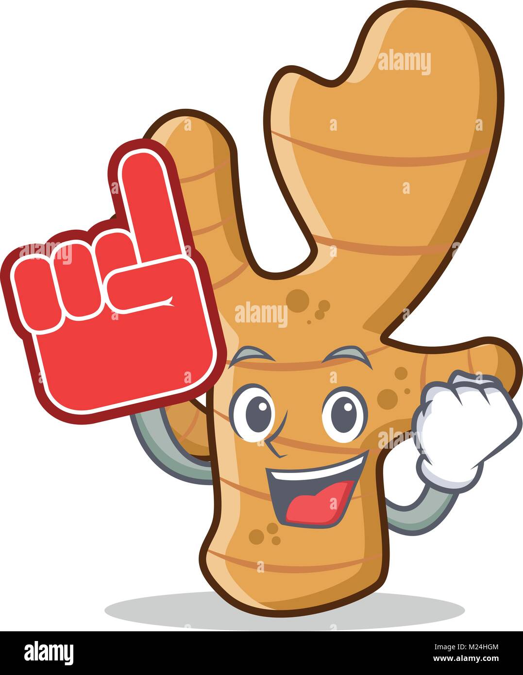 Foam finger ginger mascot cartoon style Stock Vector Image & Art - Alamy