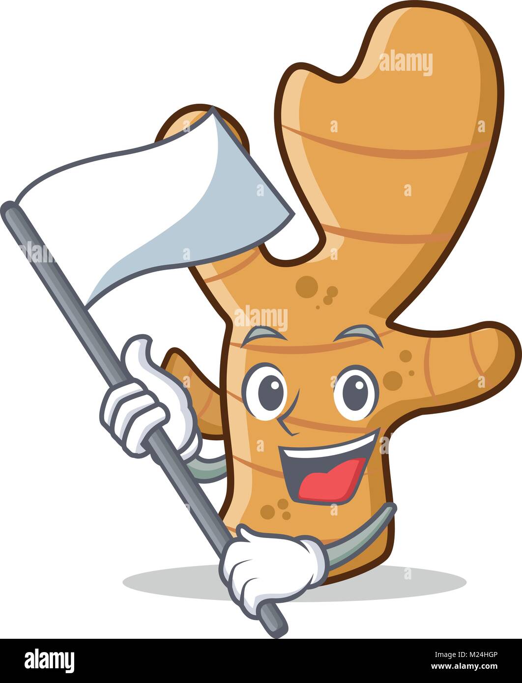 With flag ginger mascot cartoon style Stock Vector Image & Art - Alamy