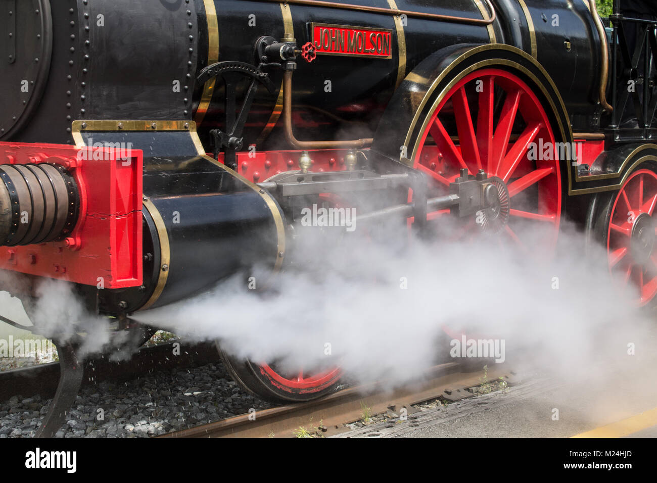 Colorful train in summer Stock Photo - Alamy