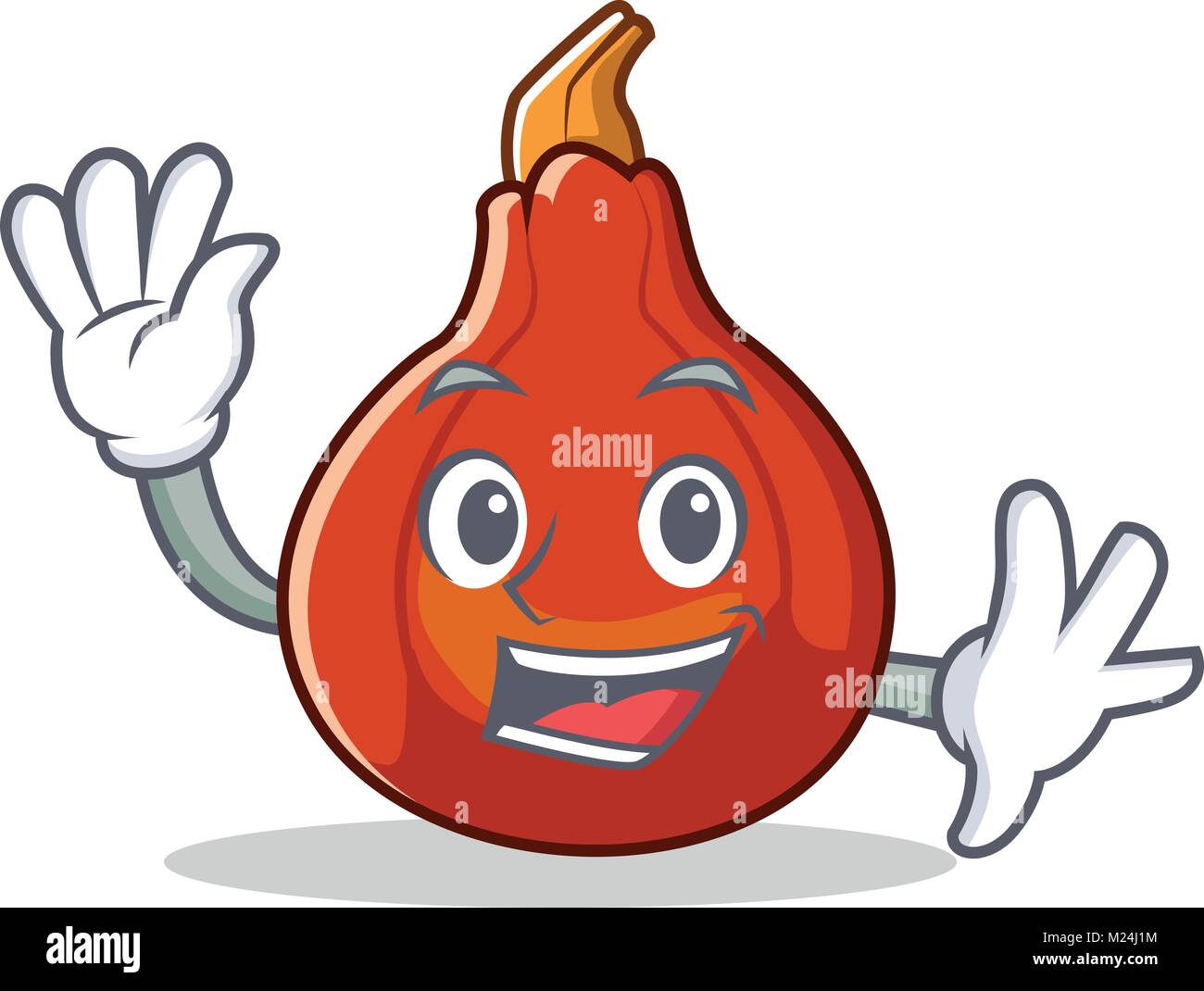 Waving red kuri squash character cartoon Stock Vector Image & Art - Alamy