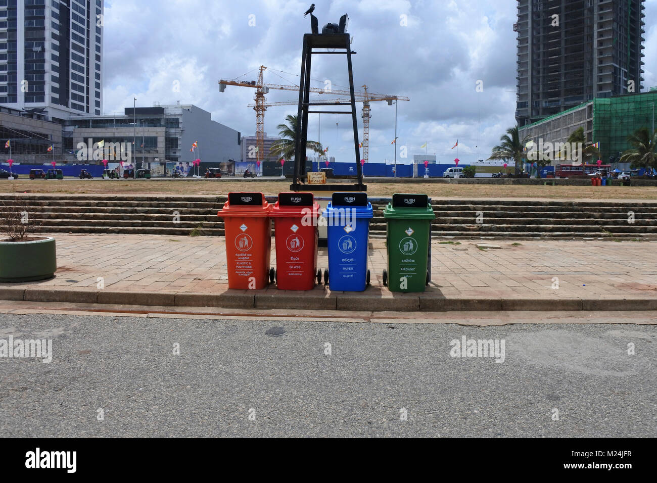 Bins on the side of the road hi-res stock photography and images - Alamy