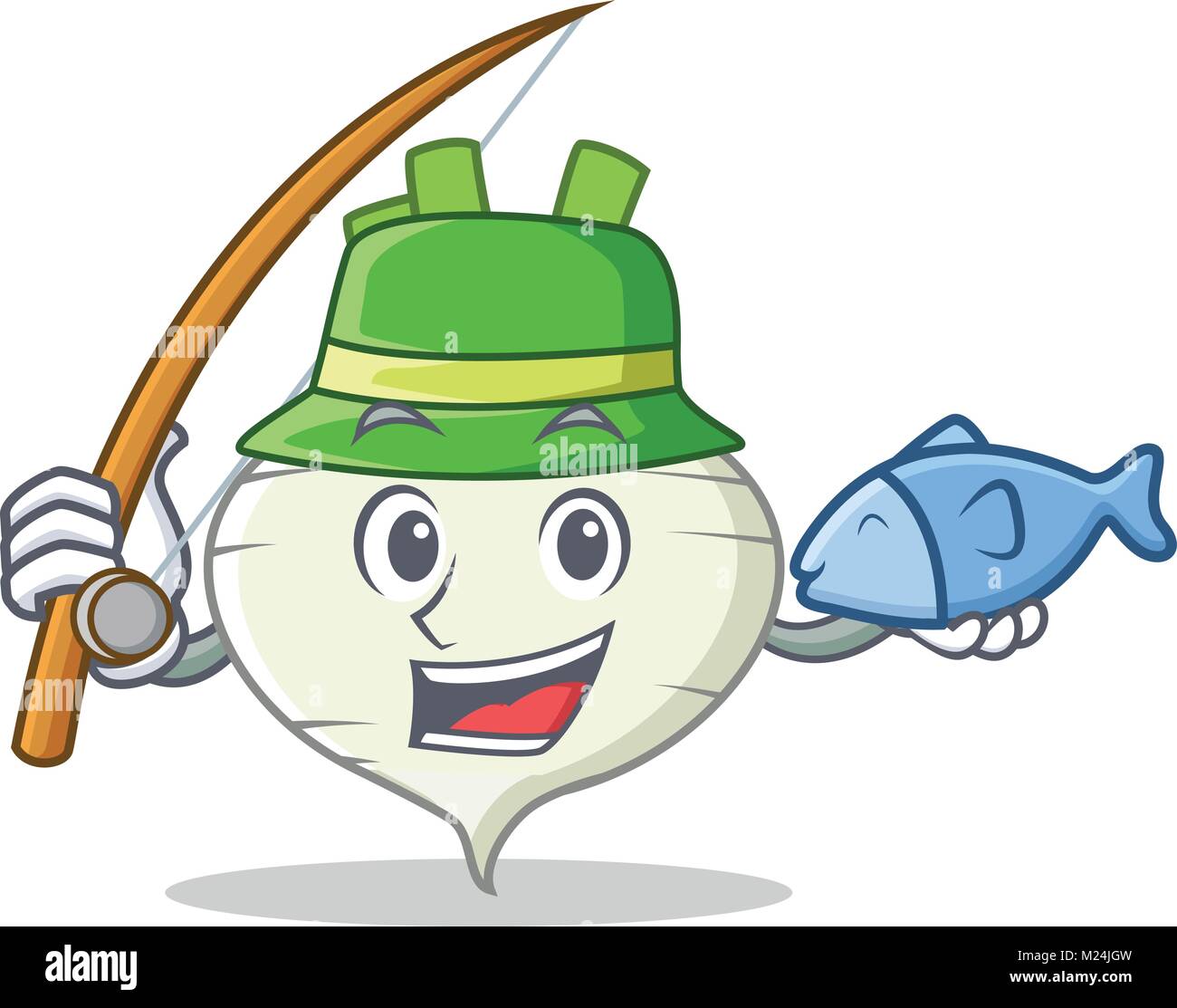 Fishing turnip mascot cartoon style Stock Vector Image & Art - Alamy