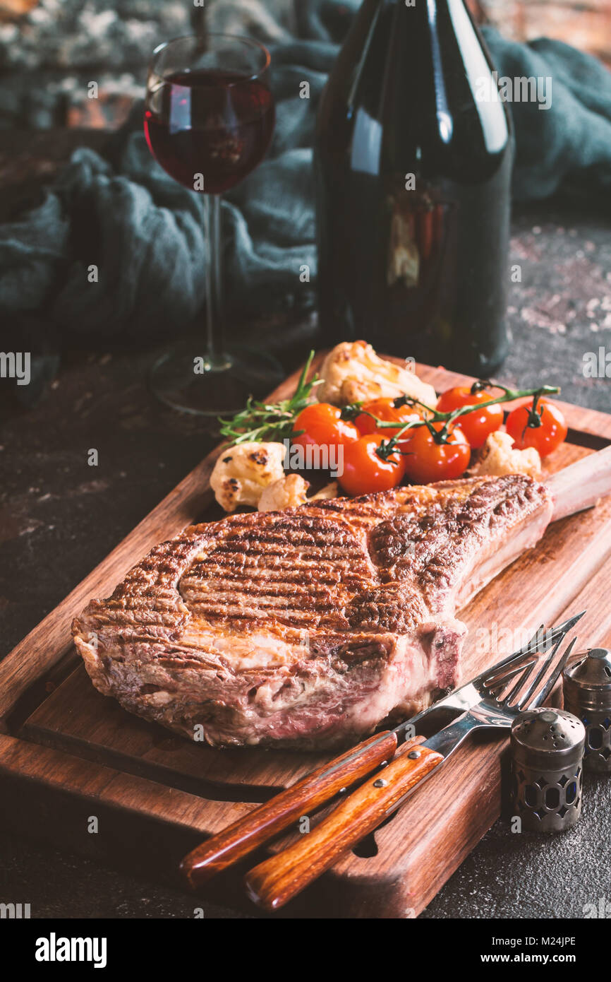 grilled tomahawk beef steak Stock Photo - Alamy