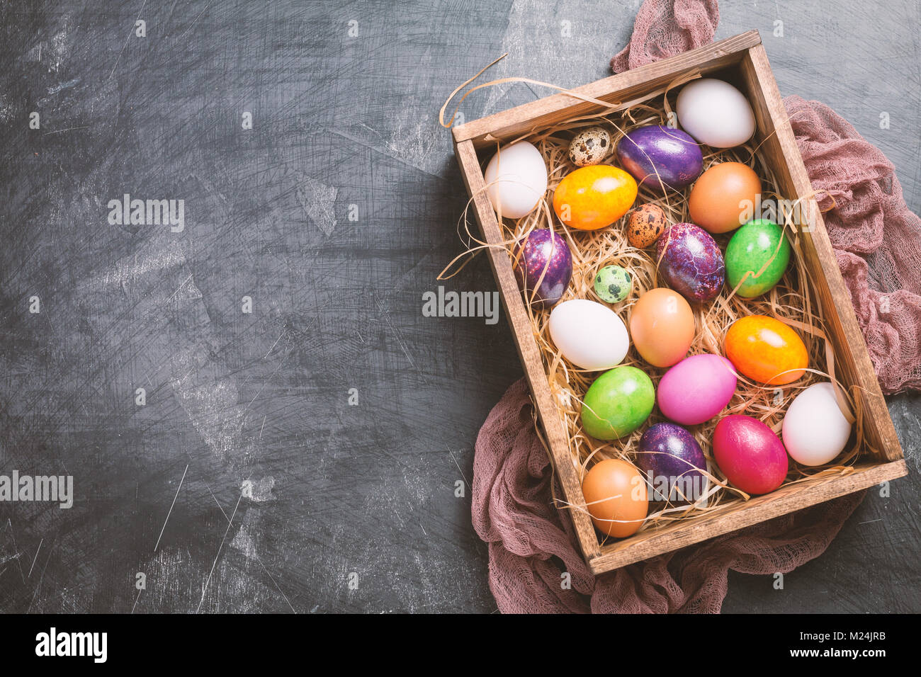 Easter eggs in a box Stock Photo - Alamy