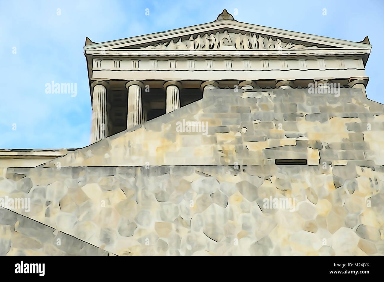 Memorial Walhalla in Donaustauf in the Bavarian district of Memorial ...